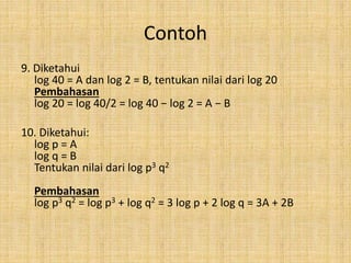 Logaritma kelas X semester 1 | PPTX