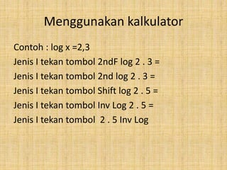Logaritma kelas X semester 1 | PPTX