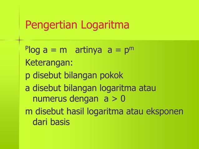 Ppt Logaritma matematika untuk beberapa mata kuliah. | PPT