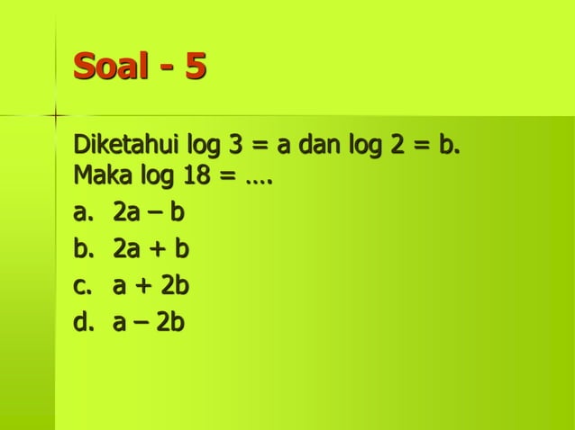 logaritma.ppt sma kelaas 10 materi yang bagus | PPT