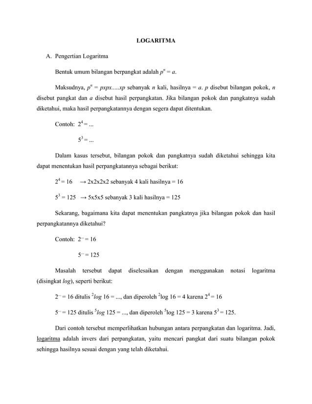 Logaritma | DOCX
