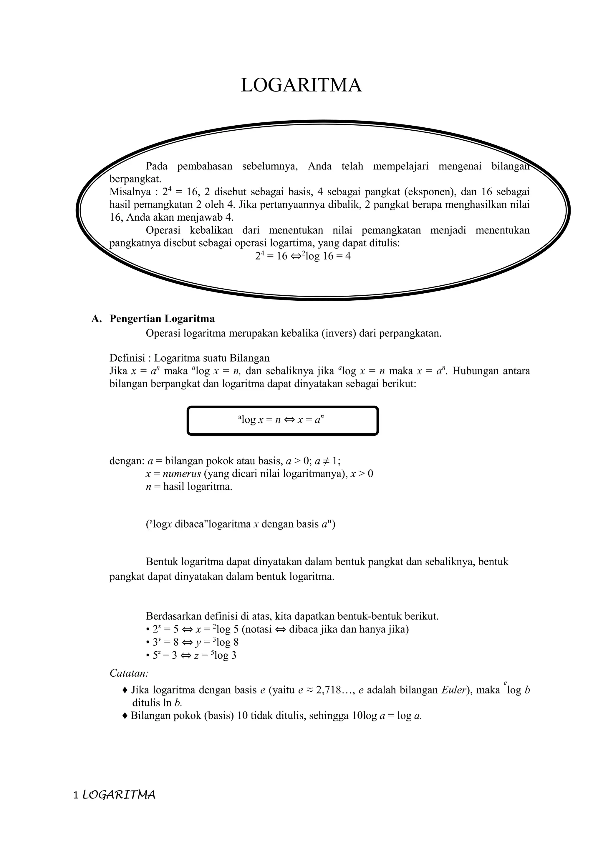 Materi : Logaritma | DOCX