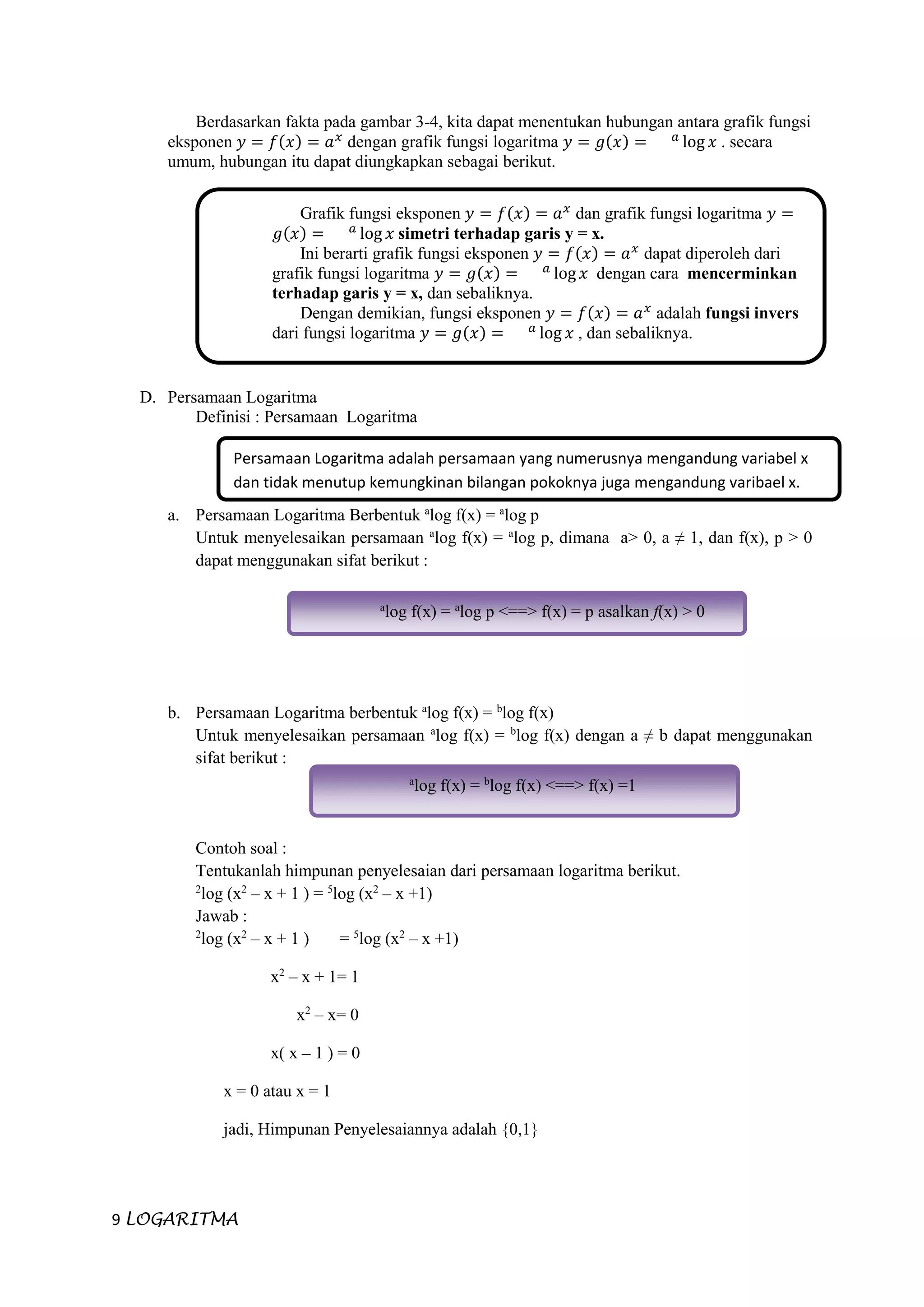 Materi : Logaritma | DOCX