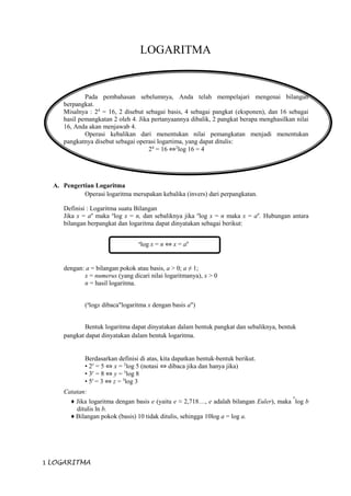 Materi : Logaritma | DOCX