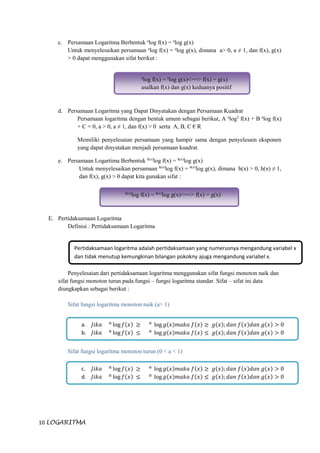 Materi : Logaritma | DOCX
