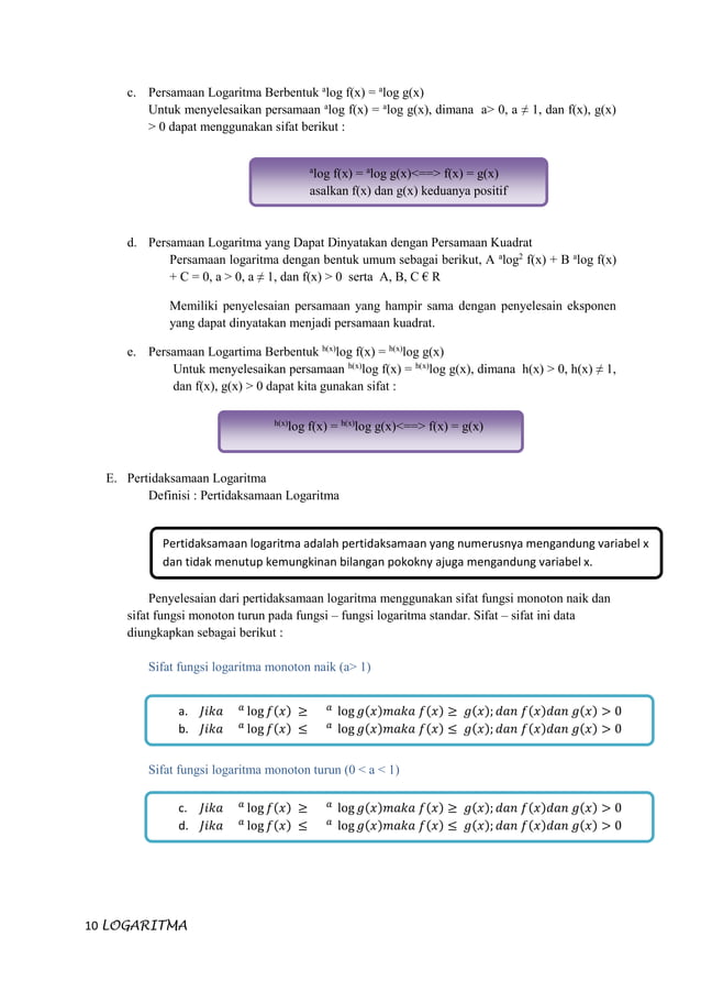 Materi : Logaritma | DOCX
