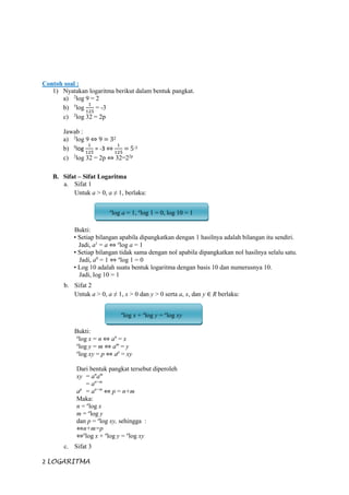 Materi : Logaritma | DOCX