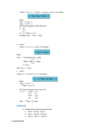 Materi : Logaritma | DOCX