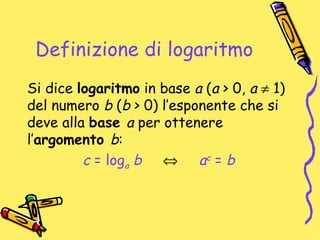 definizione di logaritmo | PPS