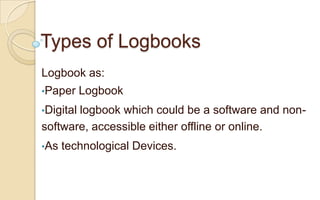 Logbook For Industrial Supervision and Training- A Look at Paper and ...