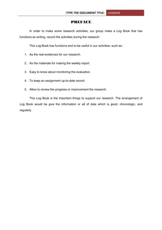 Logbook for this week | PDF