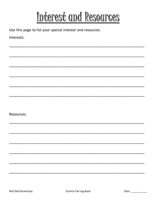Another good log book for kids | DOCX