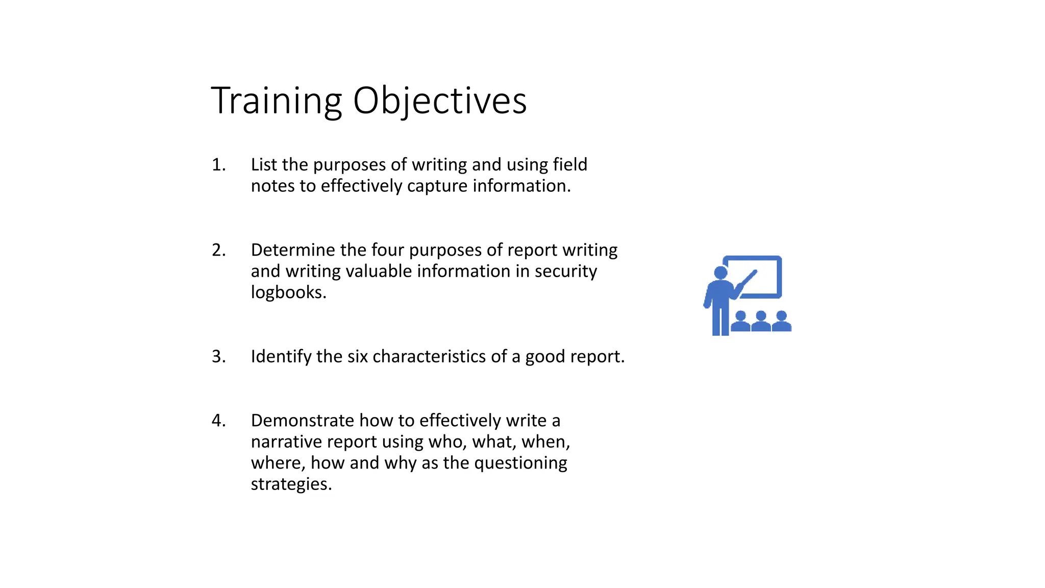 LOGBOOK AND REPORT WRITING for security guards improvement | PPTX