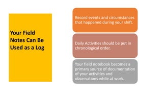 LOGBOOK AND REPORT WRITING for security guards improvement | PPTX