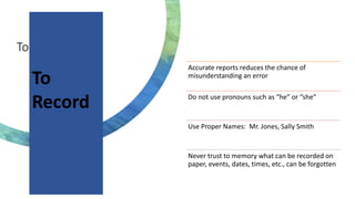 LOGBOOK AND REPORT WRITING for security guards improvement | PPTX