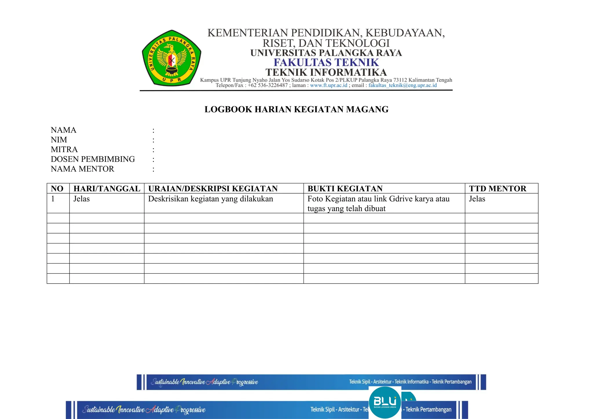 logbook aktivitas magang mandiri kampus merdeka | DOC