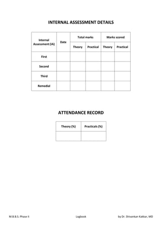 Microbiology Logbook for MBBS Phase II Students | PDF
