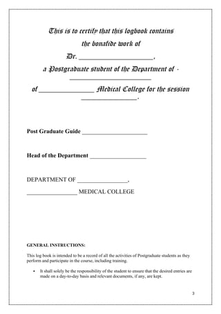 Comprehensive MD/MS Postgraduate Logbook: Track Clinical, Academic, and ...