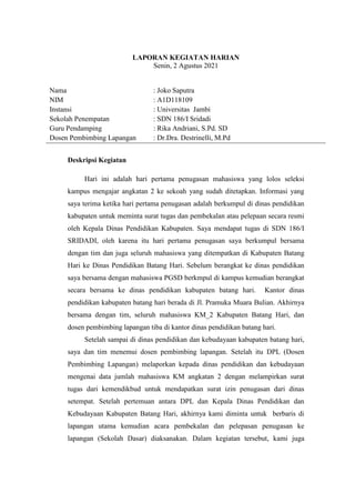 Logbook Kampus Mengajar Angkatan 2, Program Kamppus Mengajar | PDF