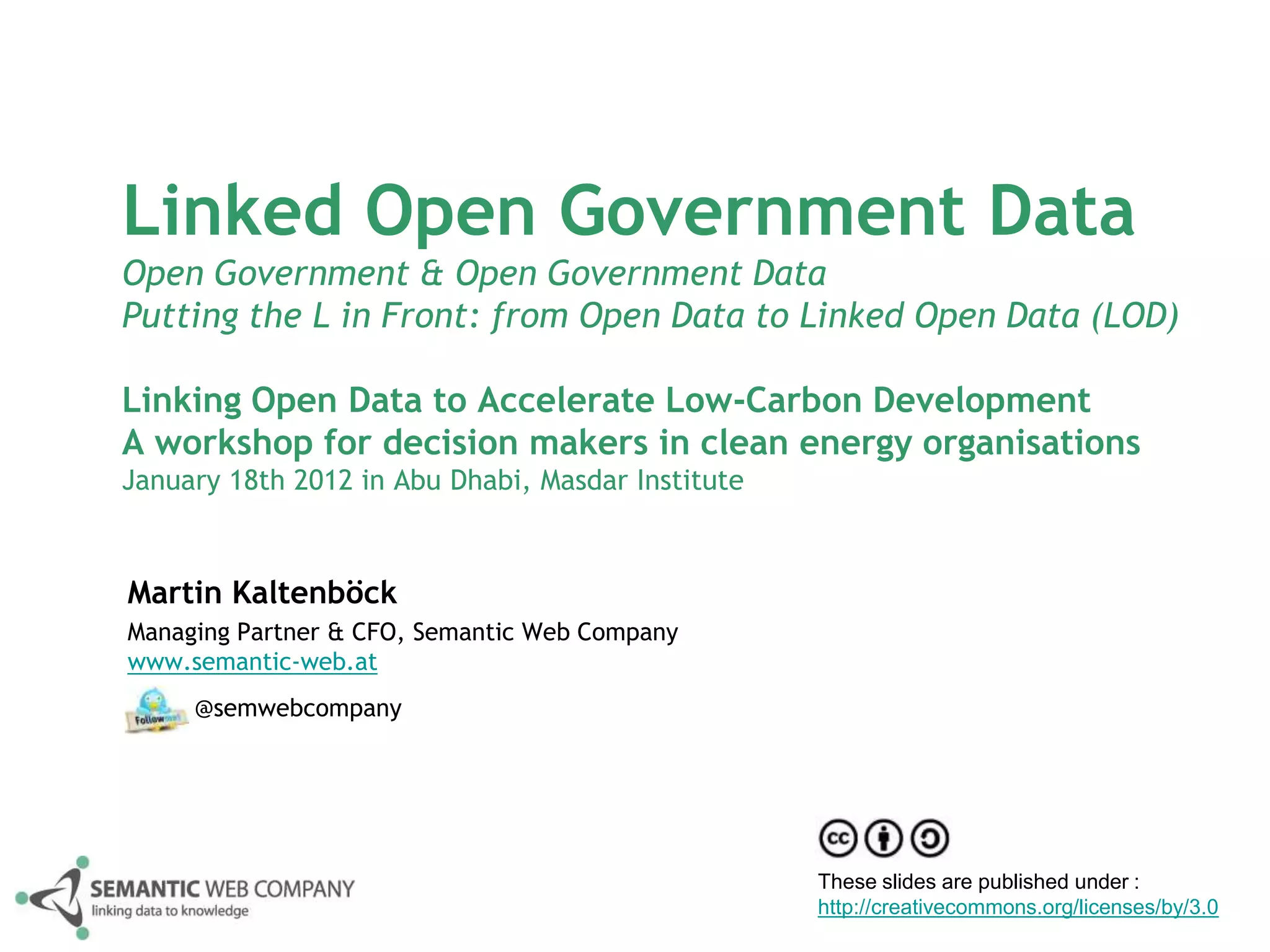 Linking Open Data to Accelerate Low - Carbon Development | PPT