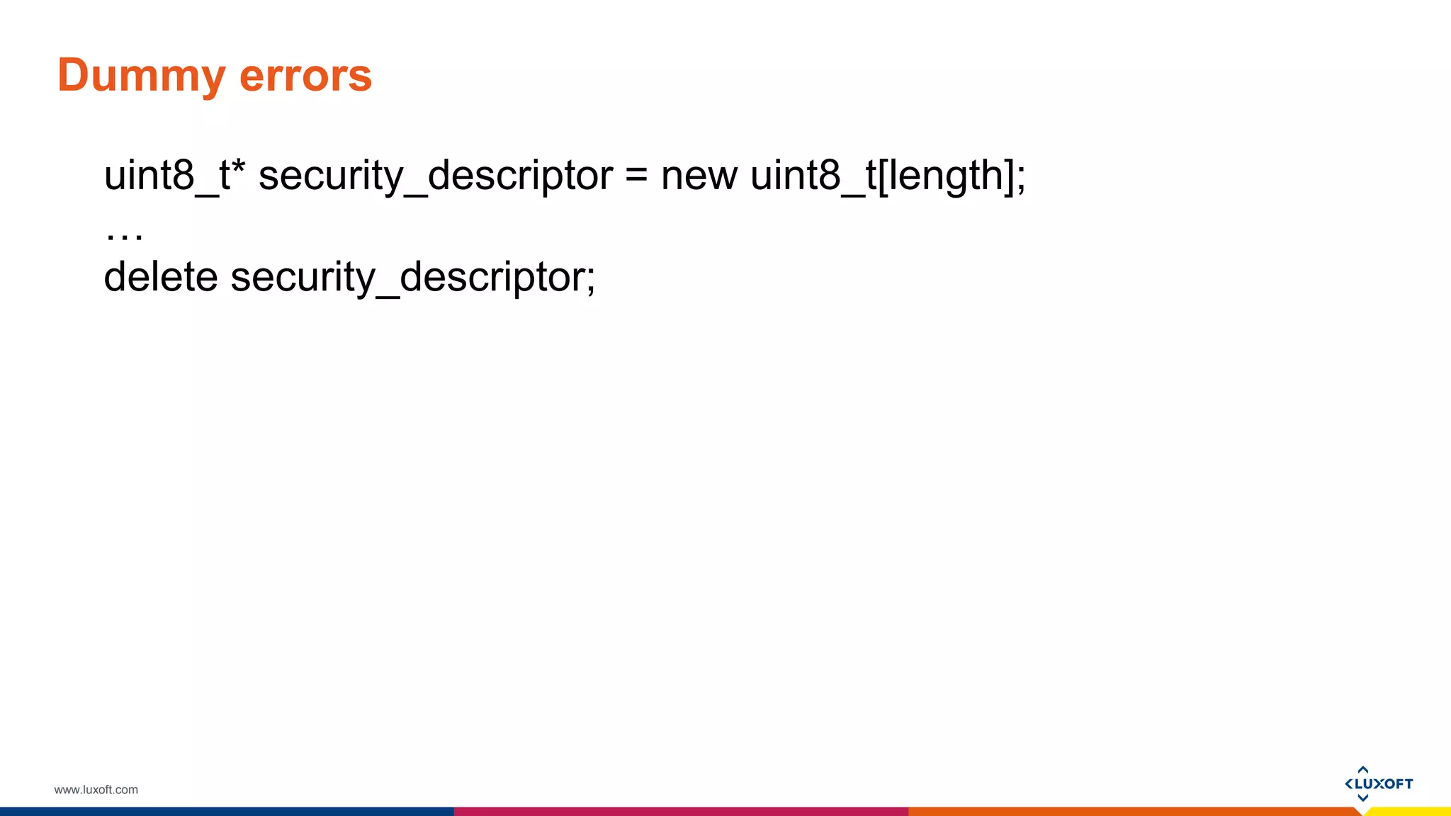 Александр Куцан: "Static Code Analysis in C++" | PPTX | Computer ...