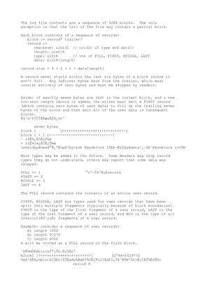 leveldb Log format | PDF