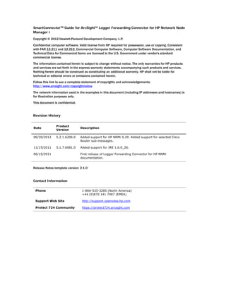 HP ArcSight Logger Forwarding Connector for HP NNMI Configuration Guide 5.2.1.6206.0 | PDF