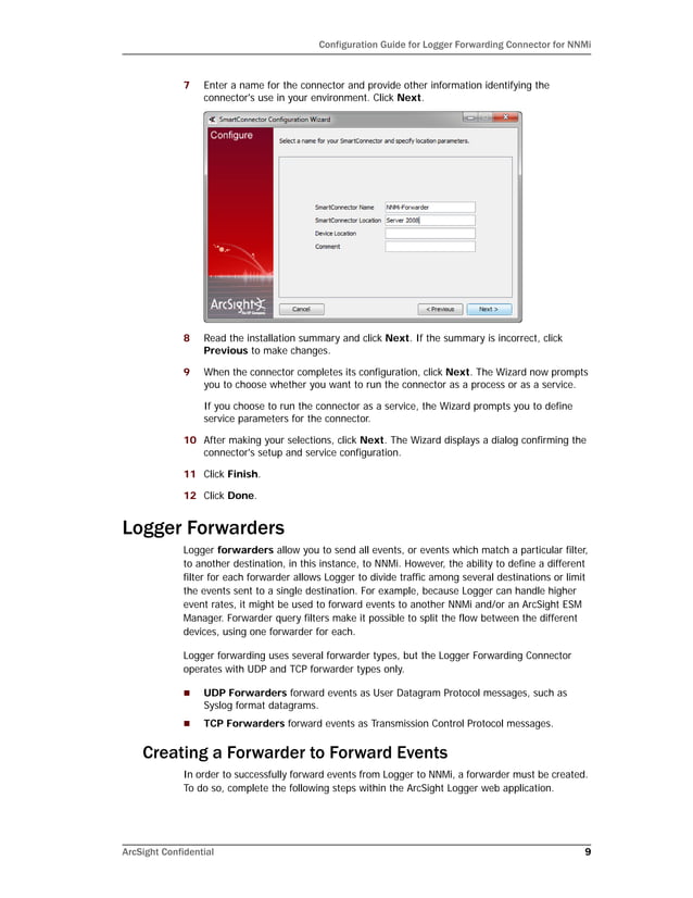 ArcSight Logger Forwarding Connector for HP Network Node Manager i | PDF