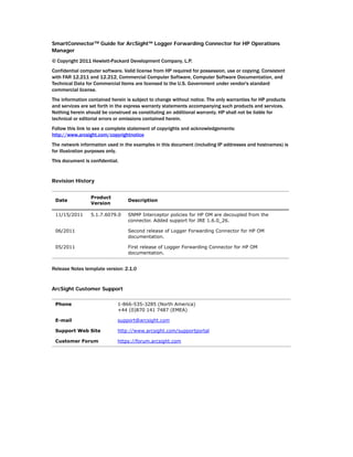ArcSight Logger Forwarding Connector for HP OM Configuration Guide 5.1.7.6079 | PDF