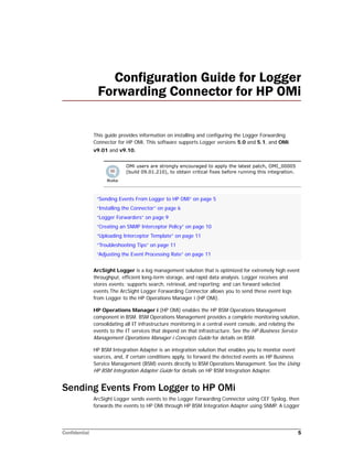 ArcSight Logger Forwarding Connector for HP OMi Configuration Guide 5.1.7.6080 | PDF | Computer ...