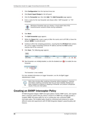 ArcSight Logger Forwarding Connector for HP Operations Manager i | PDF