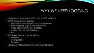 Java Logging | PPTX | Web Development | Internet