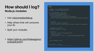 Logging node.js global summit | PPT