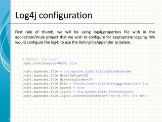 Logging best practice in mule using logger component | PPTX | Programming Languages | Computing