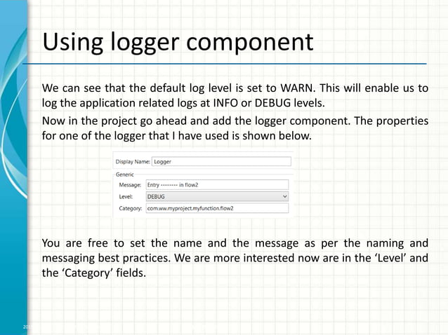 Logging best practice in mule using logger component | PPTX | Programming Languages | Computing