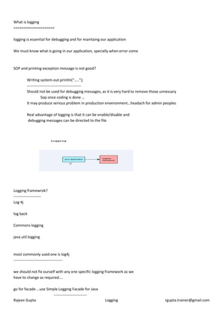 Java Logging discussion Log4j,Slf4j | PDF