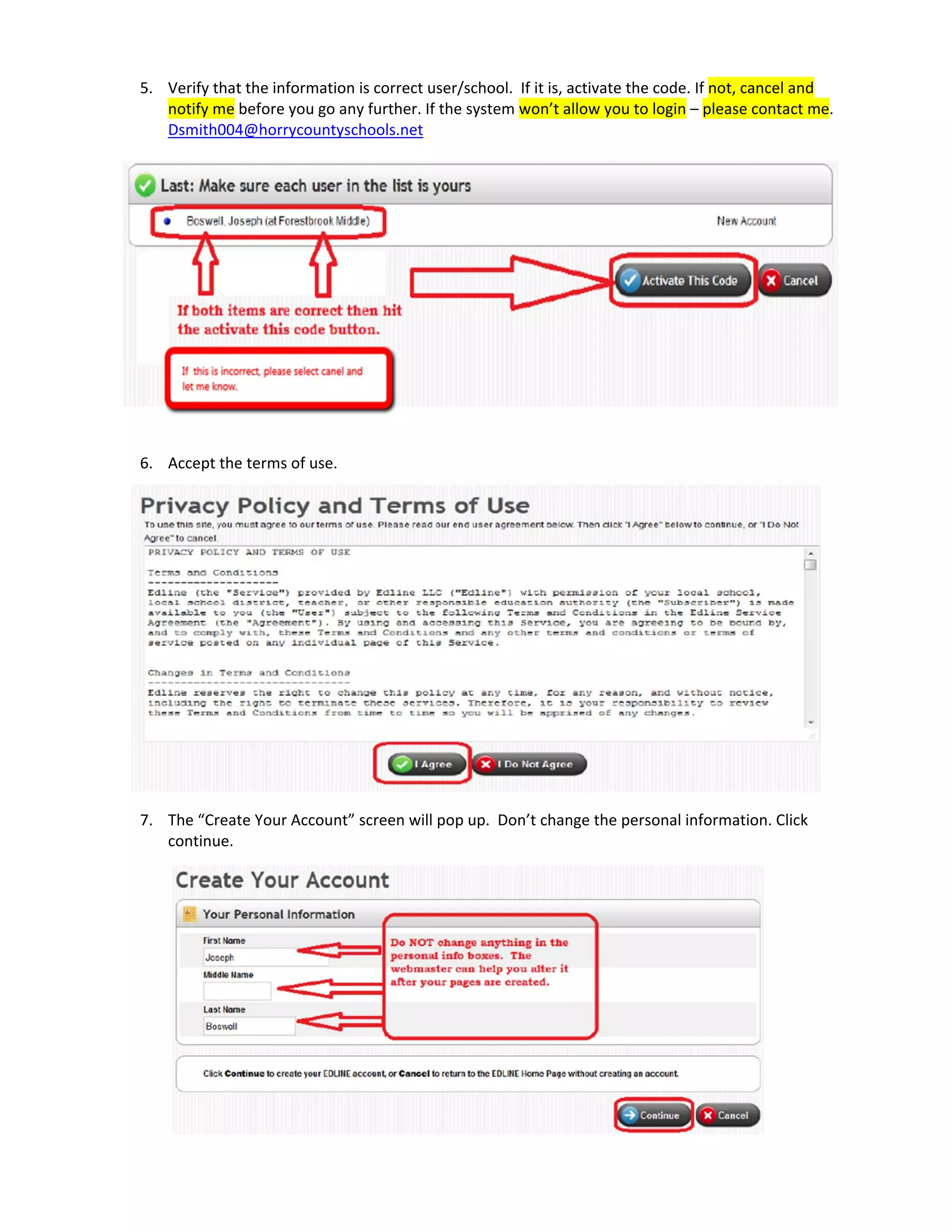 Logging into edline for the first time | PDF