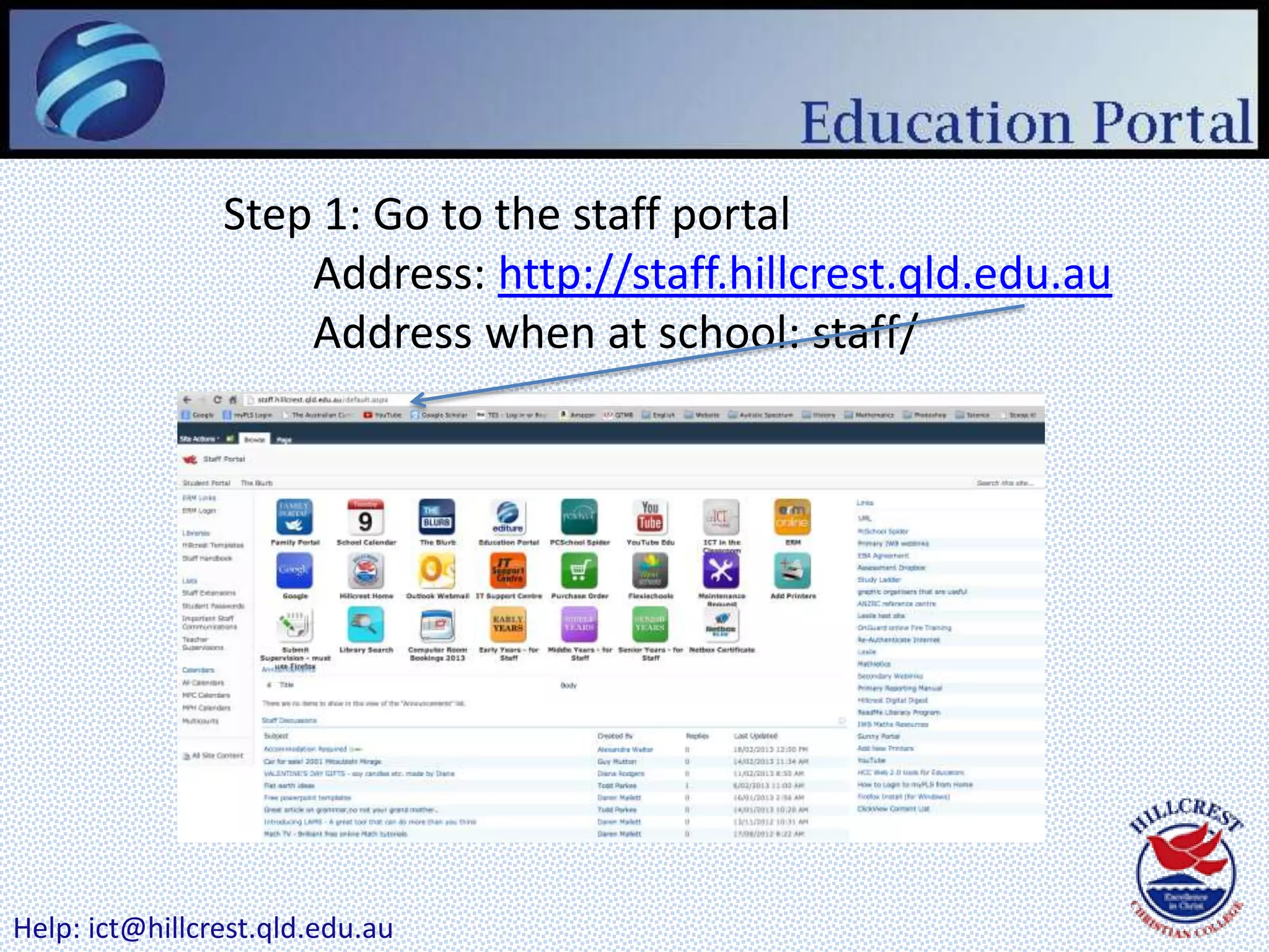 Logging into Education portal (For staff) | PPT
