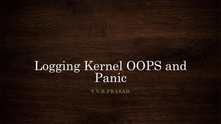 Logging kernel oops and panic | PDF