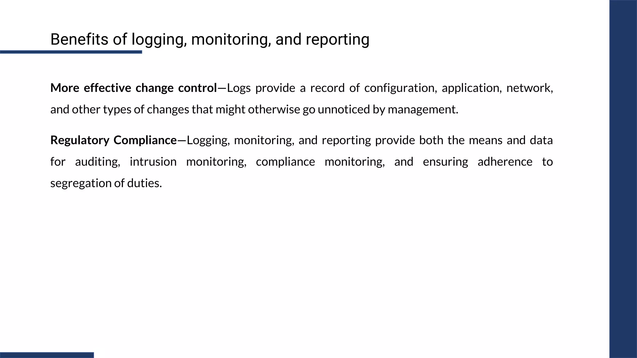 Logging, monitoring and auditing | PPTX