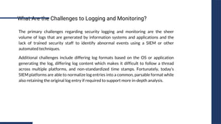 Logging, monitoring and auditing | PPTX