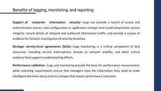 Logging, monitoring and auditing | PPTX