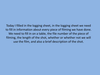 Logging Sheet | PPTX