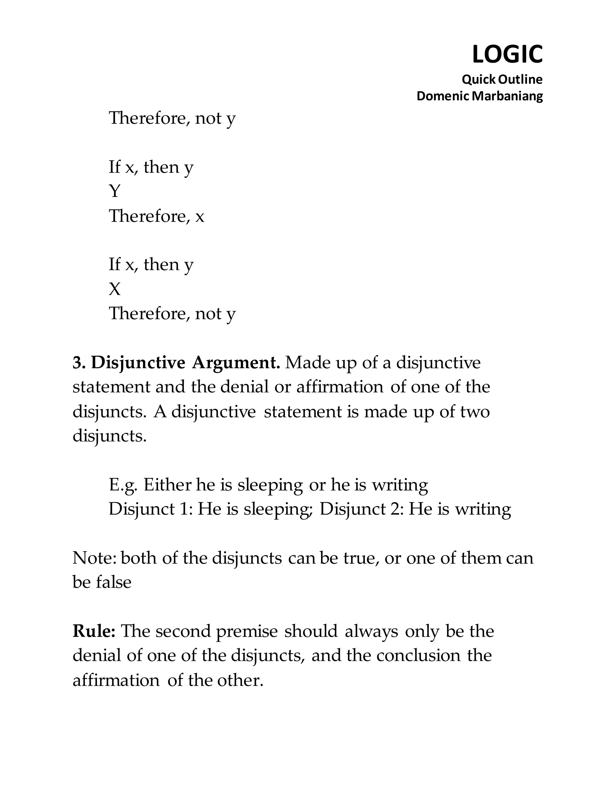 Formal Logic: Quick Outline | PDF