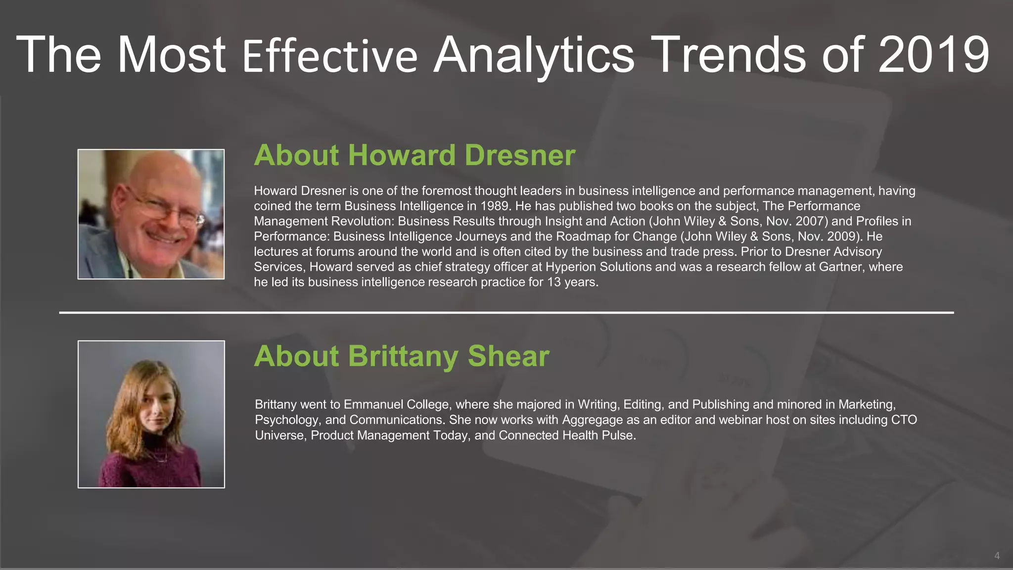 The Most Effective Analytics Trends of 2019: Insights From Howard Dre…