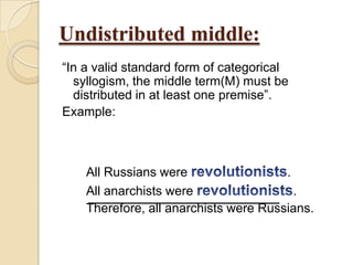 Logic FORMAL FALLACIES | PPTX