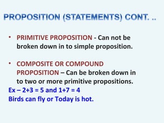 Logic (PROPOSITIONS) | PPT