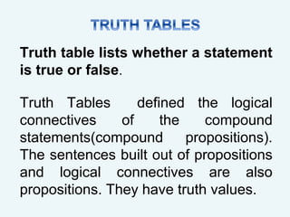 Logic (PROPOSITIONS) | PPT