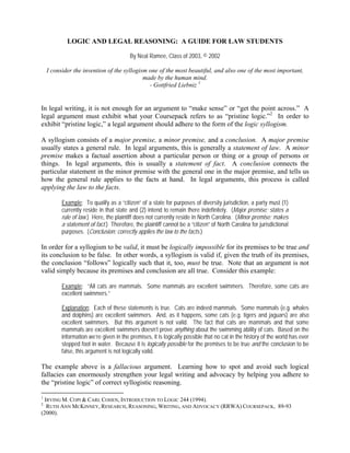 Logic and Legal Reasoning by Neal Ramee | PDF | Cats | Pets