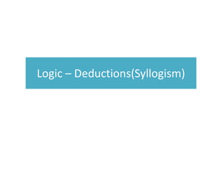 Aptitude Training - LOGIC DEDUCTIONS | PDF